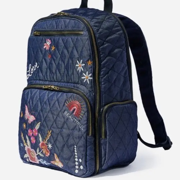 Johnny Was | Bags | Johnny Was Denim Blue Quilted Backpack With ...